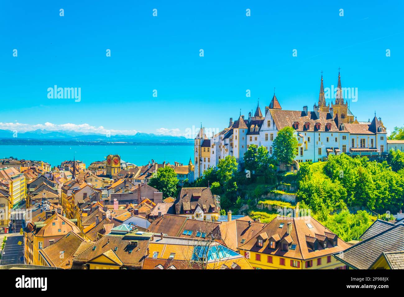 Neuchatel castle in Switzerland Stock Photo - Alamy