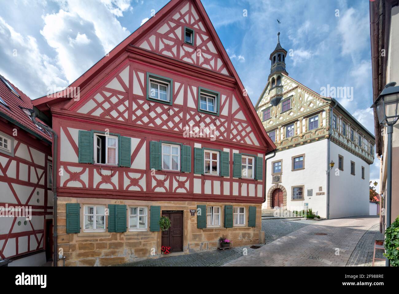 Half-timbered, town hall, facade, old town, architecture, autumn ...