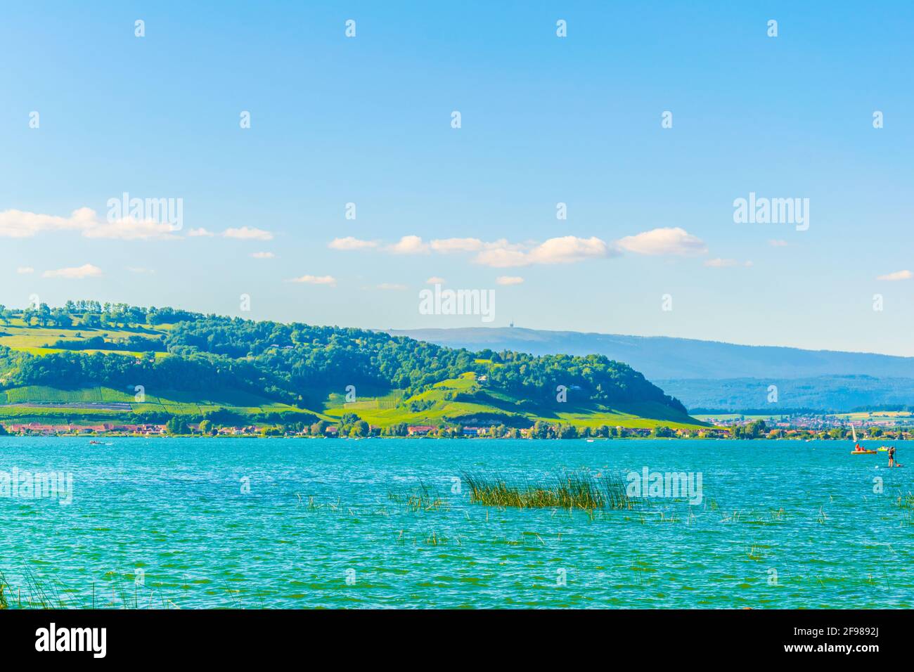 Aerial view of Murten lake in Switzerland Stock Photo - Alamy