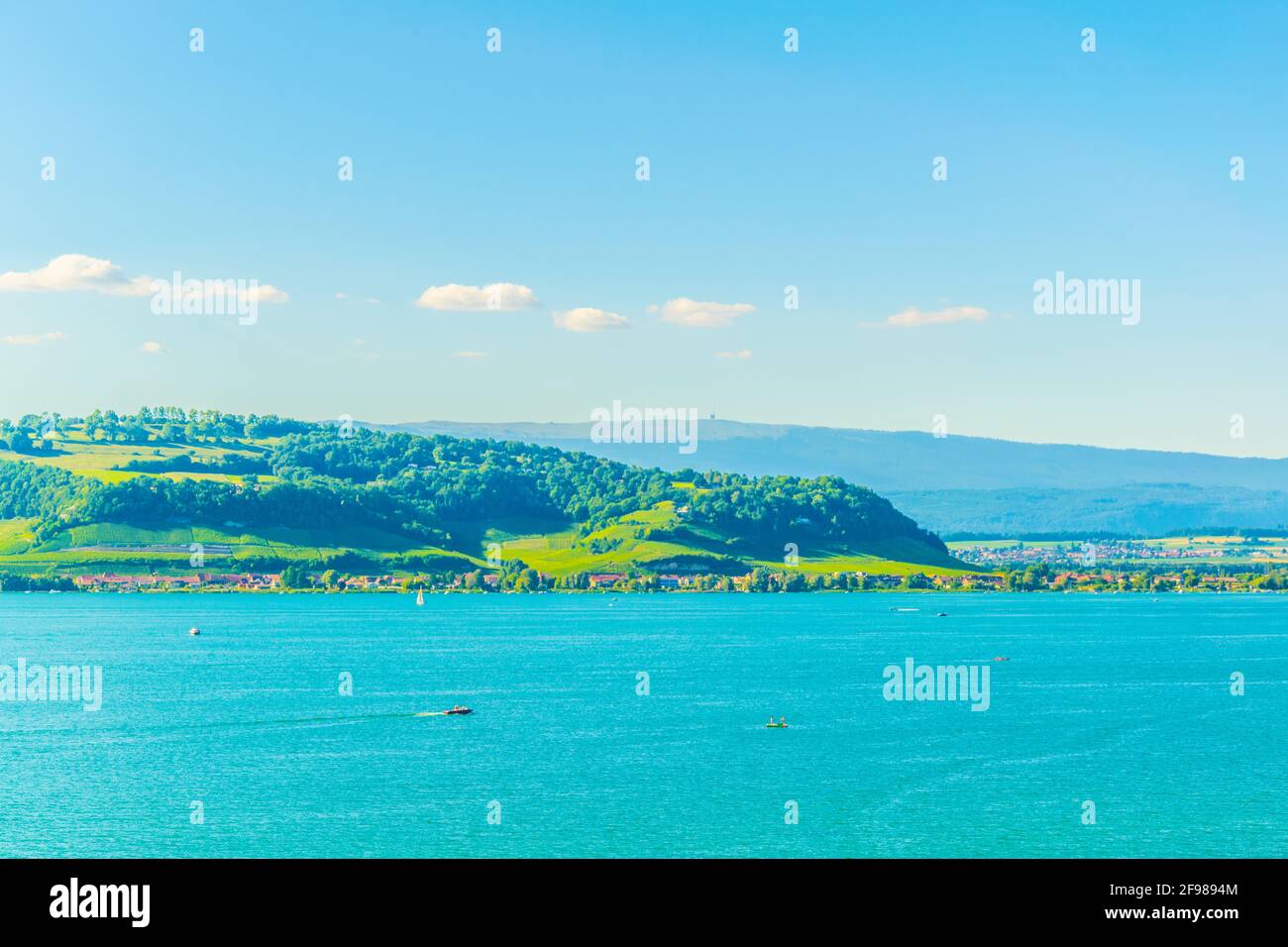 Aerial view of Murten lake in Switzerland Stock Photo - Alamy