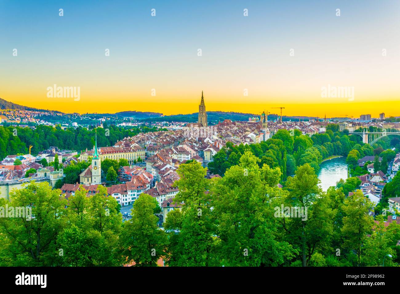Sunset view of Bern in Switzerland Stock Photo - Alamy