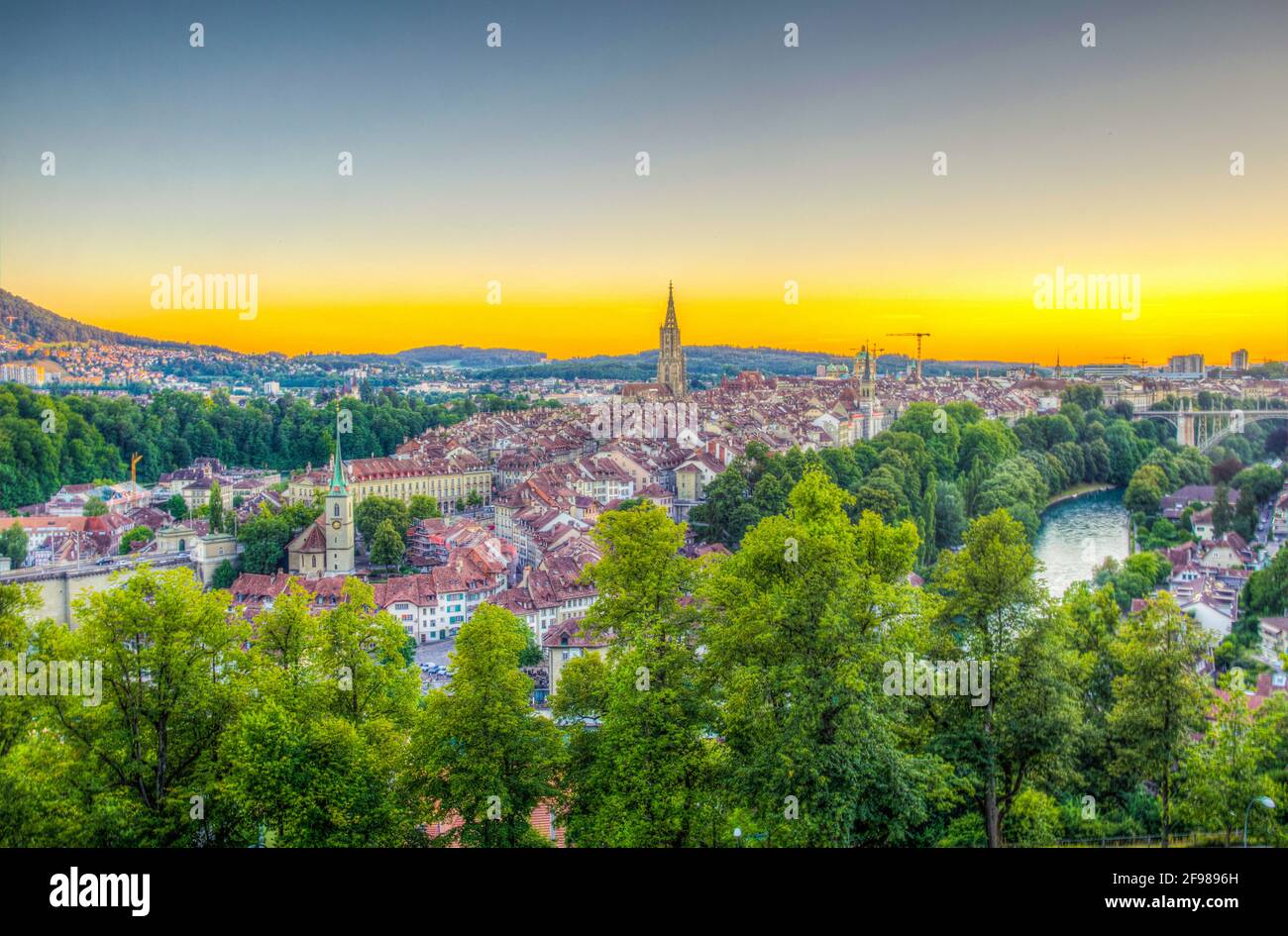 Sunset view of Bern in Switzerland Stock Photo - Alamy