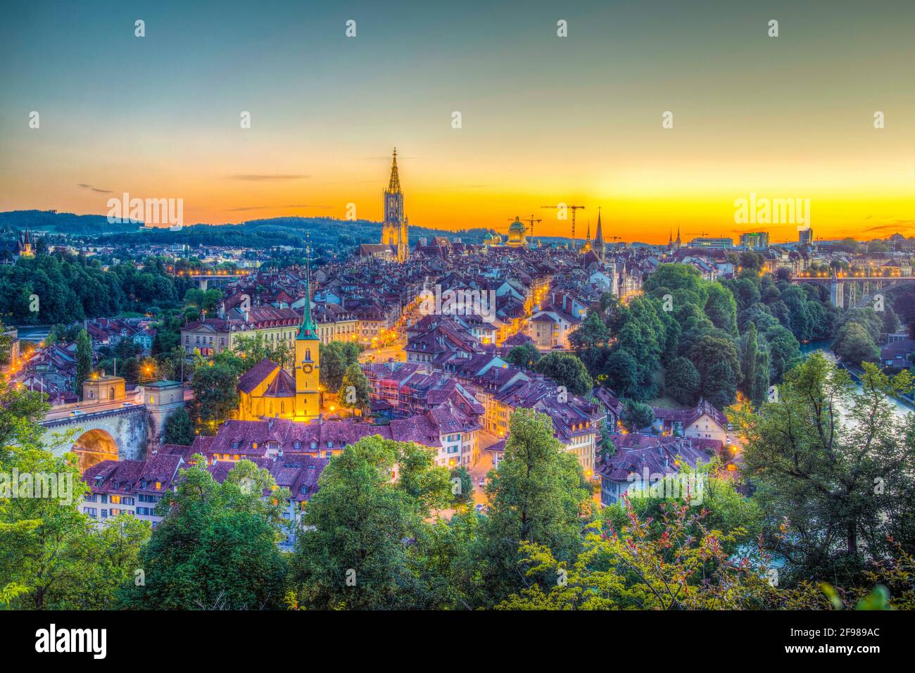 Sunset view of Bern in Switzerland Stock Photo - Alamy