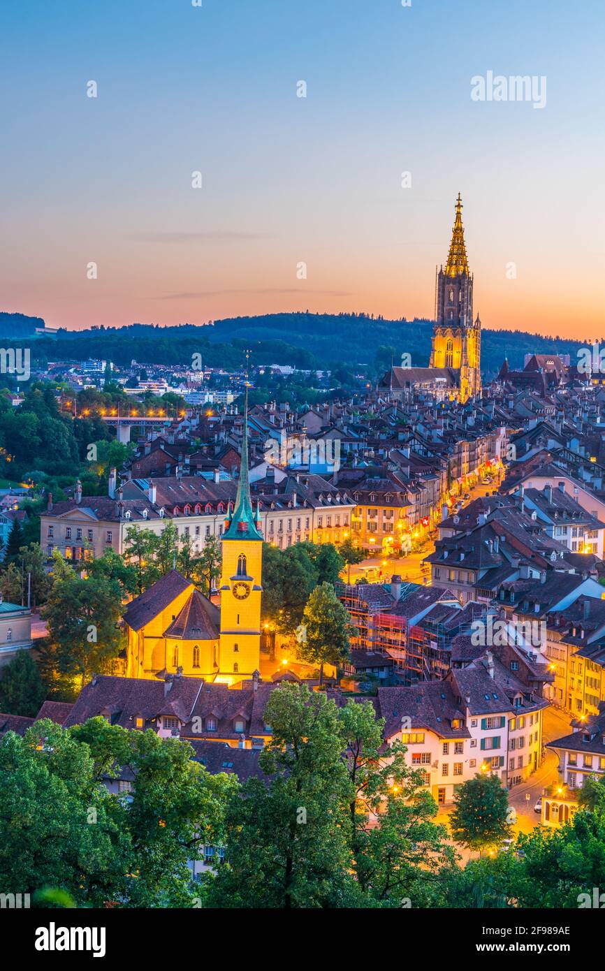 Sunset view of Bern in Switzerland Stock Photo - Alamy