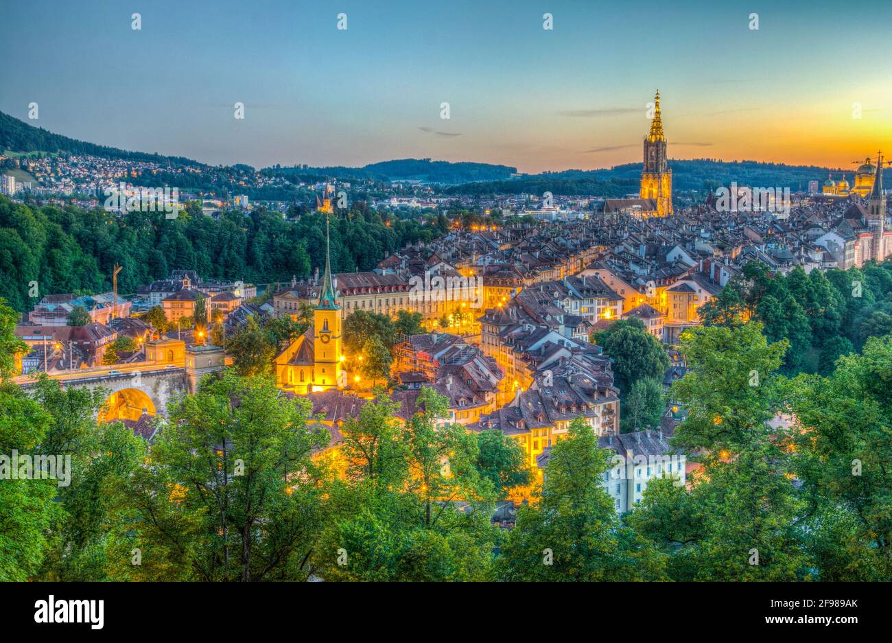 Sunset view of Bern in Switzerland Stock Photo - Alamy