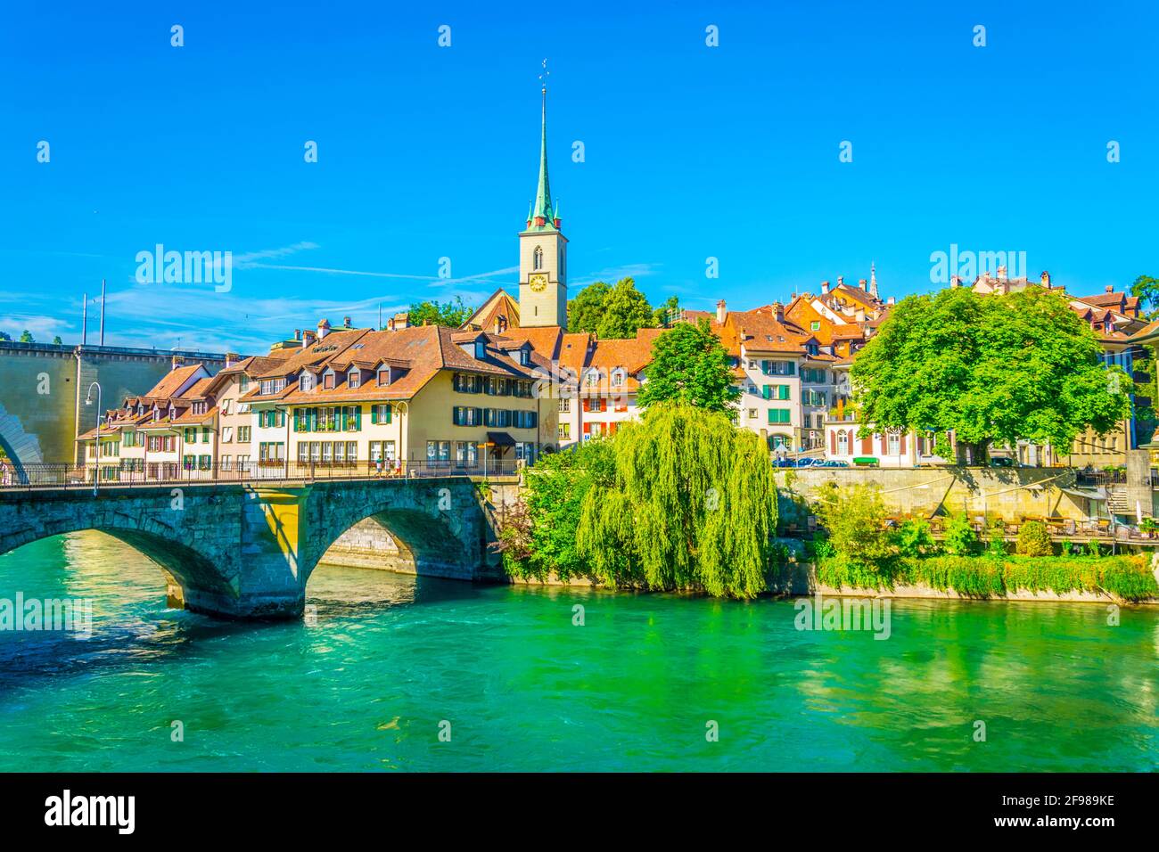 Aerial view of Bern dominated by protestant church, Switzerland Stock ...