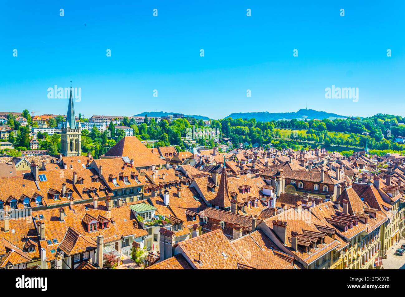 Aerial view of Bern from the münster cathedral in Switzerland Stock ...