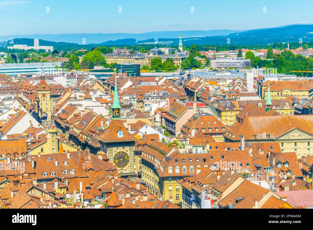 Aerial view of Bern with Zytglogge clock tower, Switzerland Stock Photo ...