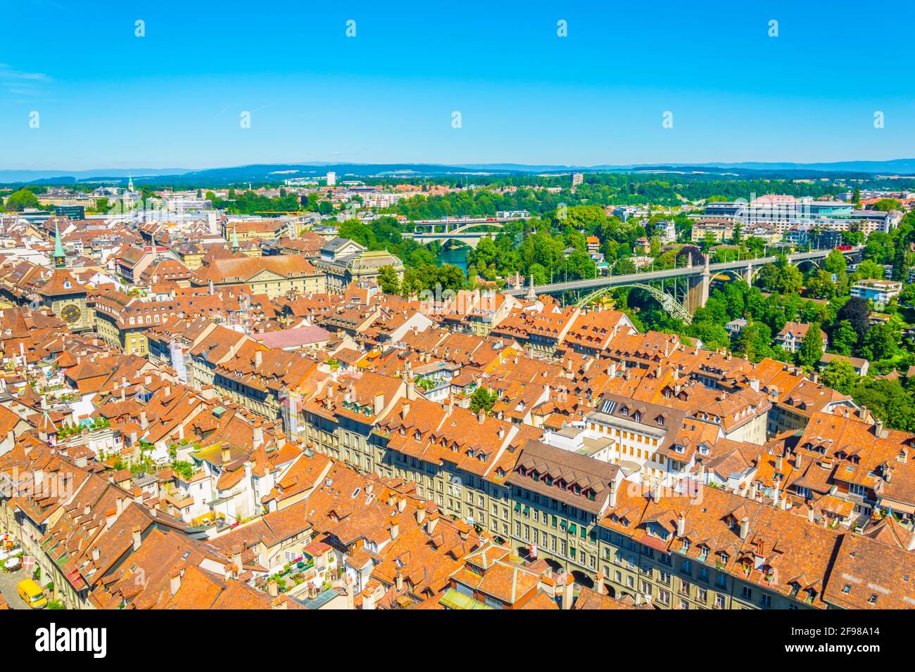 Aerial view of Bern with Zytglogge clock tower, Switzerland Stock Photo ...