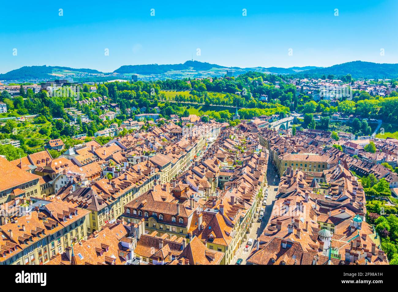 Aerial view of Bern from the münster cathedral in Switzerland Stock ...