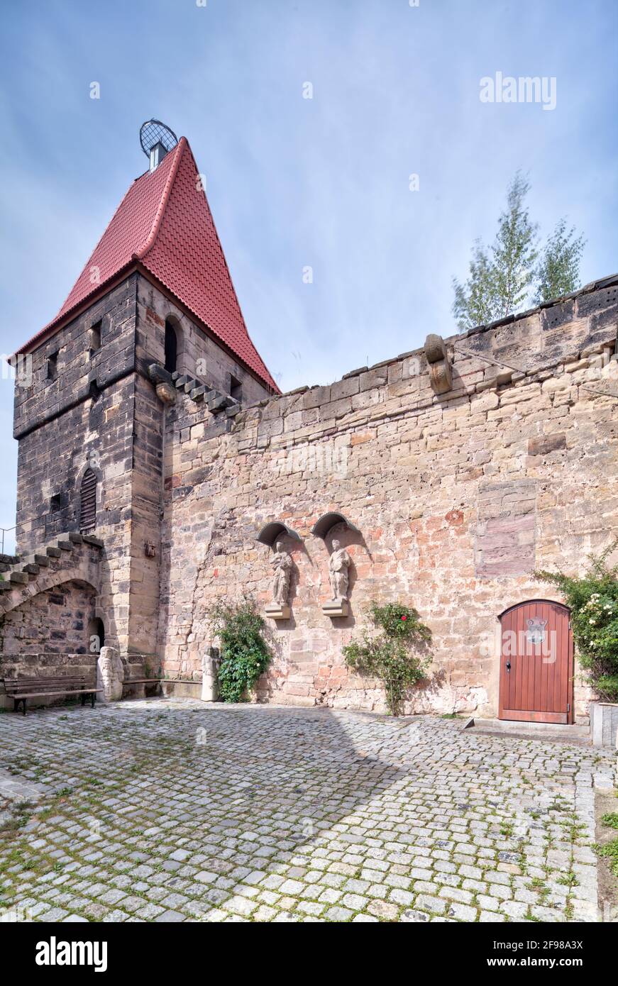 Stork tower, tower, city fortification, city wall, facade, old town ...
