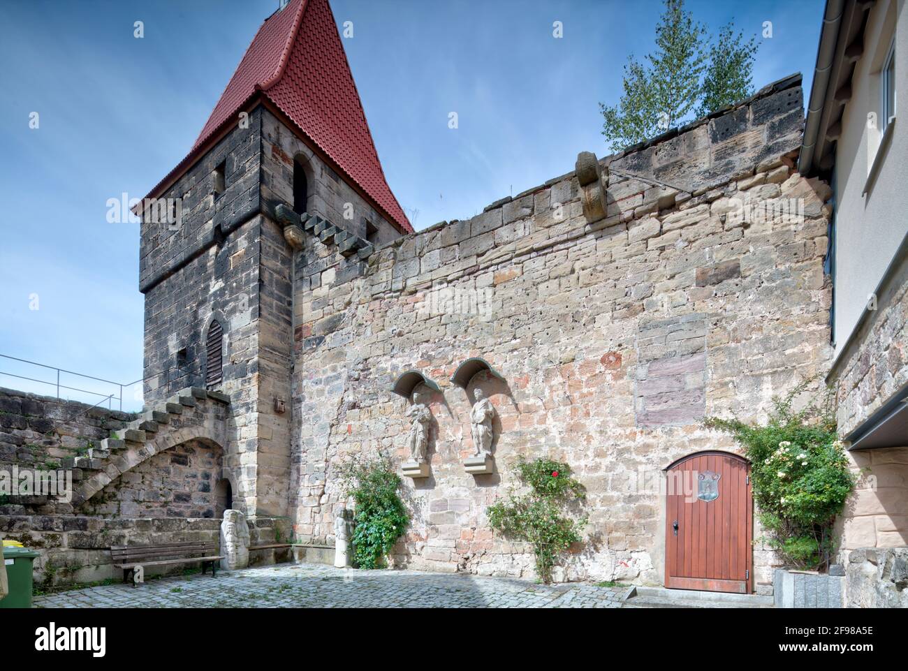 Stork tower, tower, city fortification, city wall, facade, old town ...