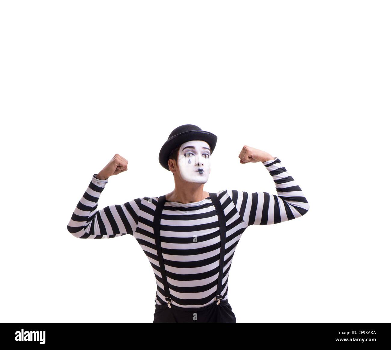 The young mime isolated on white background Stock Photo - Alamy