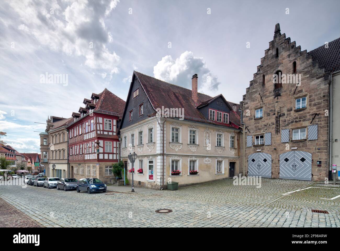Fire station, stone bower, house facade, old town, architecture, autumn ...