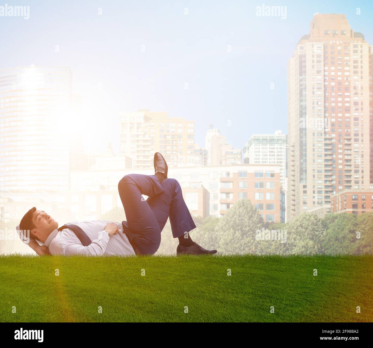 The businessman employee enjoying time off work Stock Photo - Alamy