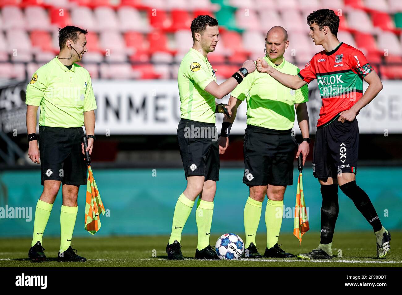 NIJMEGEN, NETHERLANDS - APRIL 16: Assistant Referee Alwin Steeg ...