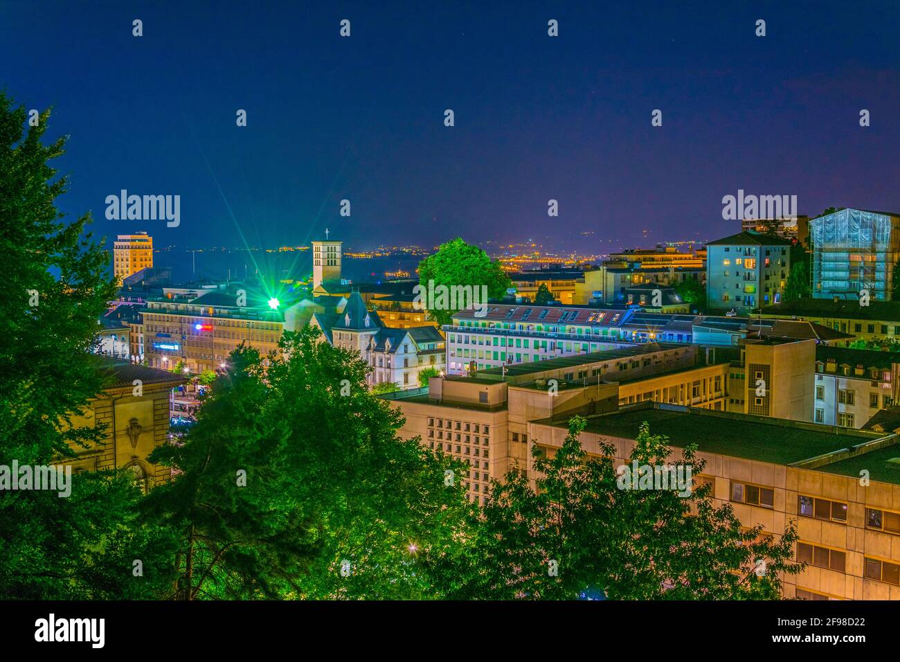 Night view of Lausanne, Switzerland Stock Photo - Alamy