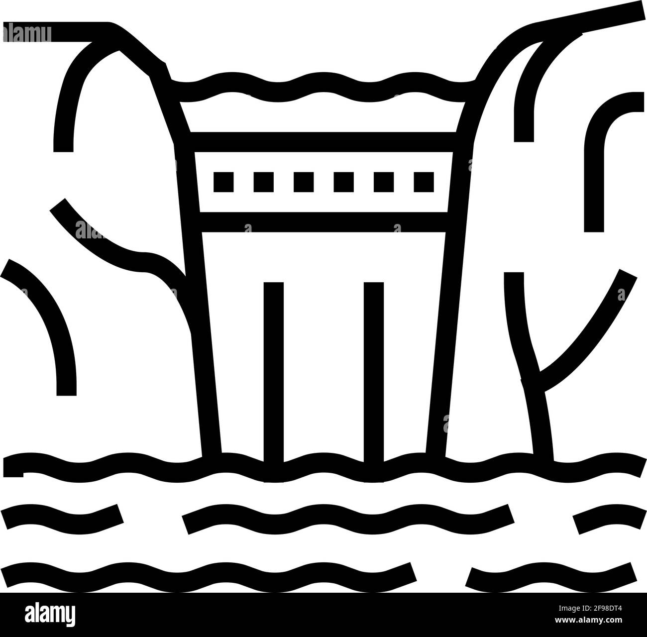 dam water line icon vector illustration Stock Vector Image & Art - Alamy