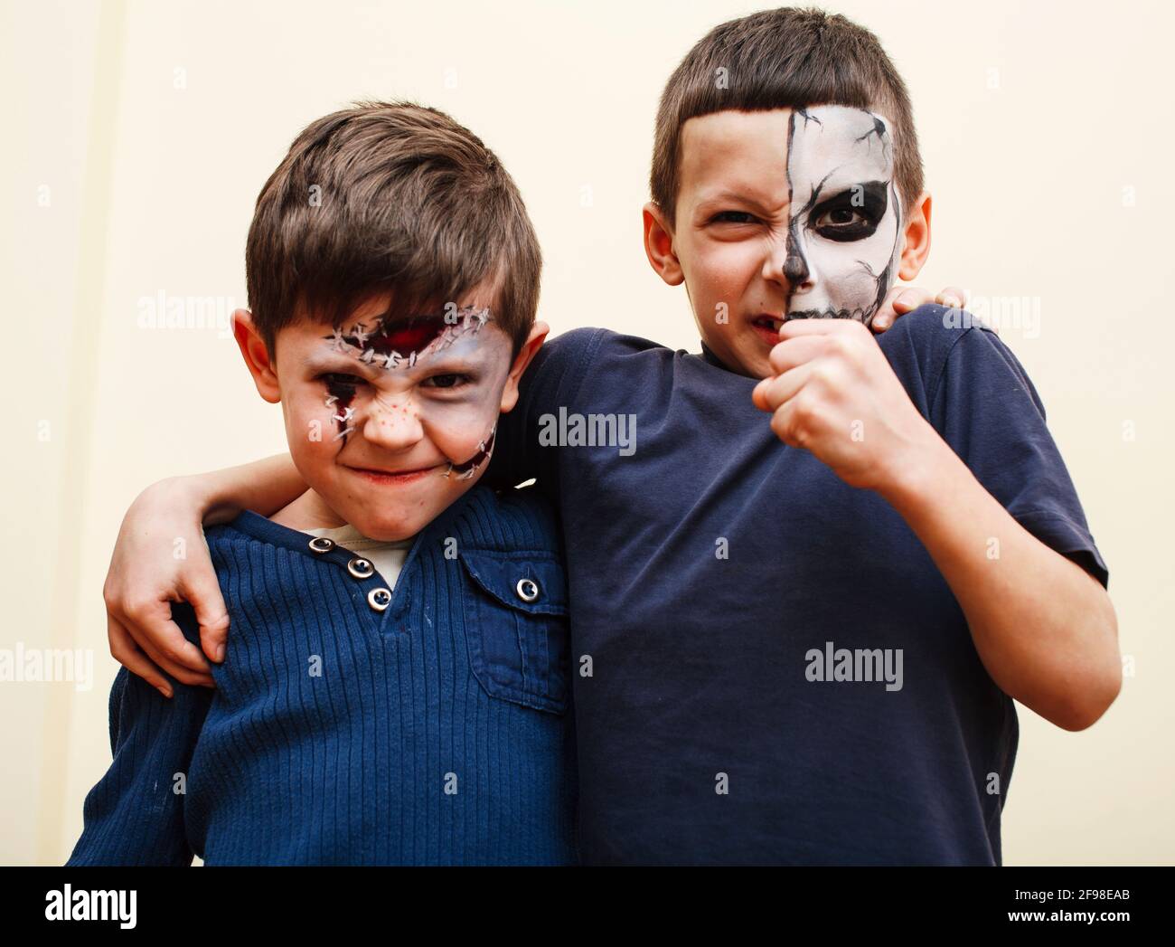 zombie apocalypse kids concept. Birthday party celebration facepaint on ...