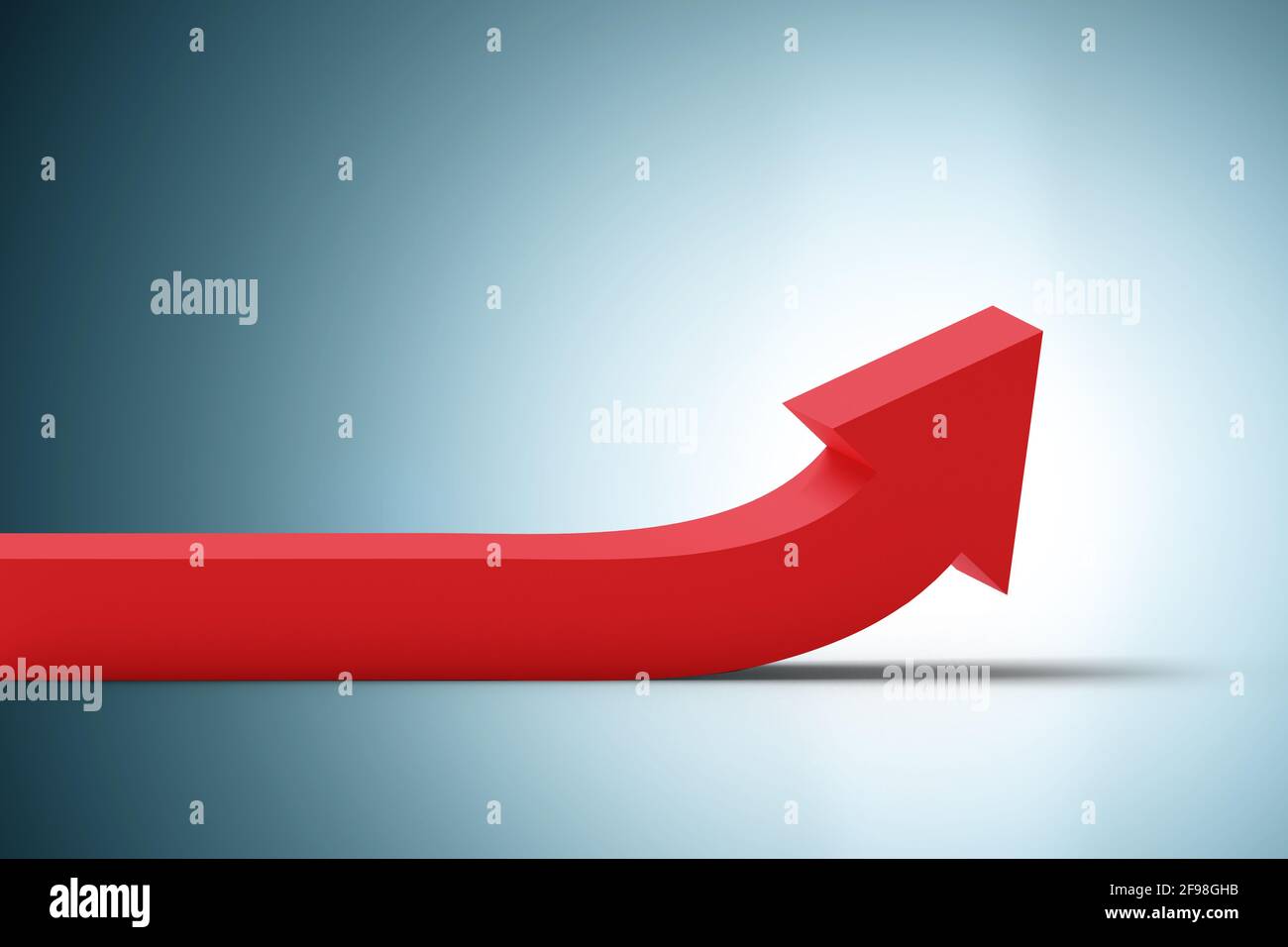 Simple arrow indicating the growth - 3d rendering Stock Photo - Alamy