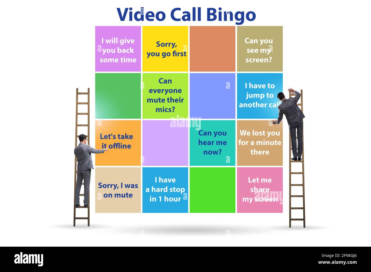 Funny concept with the video call bingo Stock Photo - Alamy