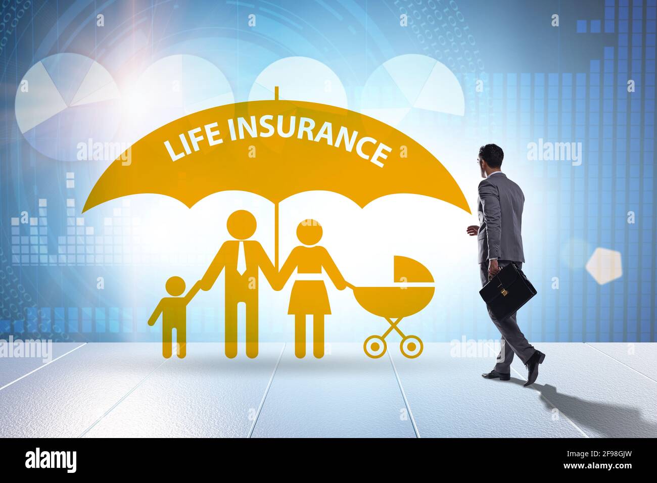 Life insurance concept with family under the umbrella Stock Photo - Alamy