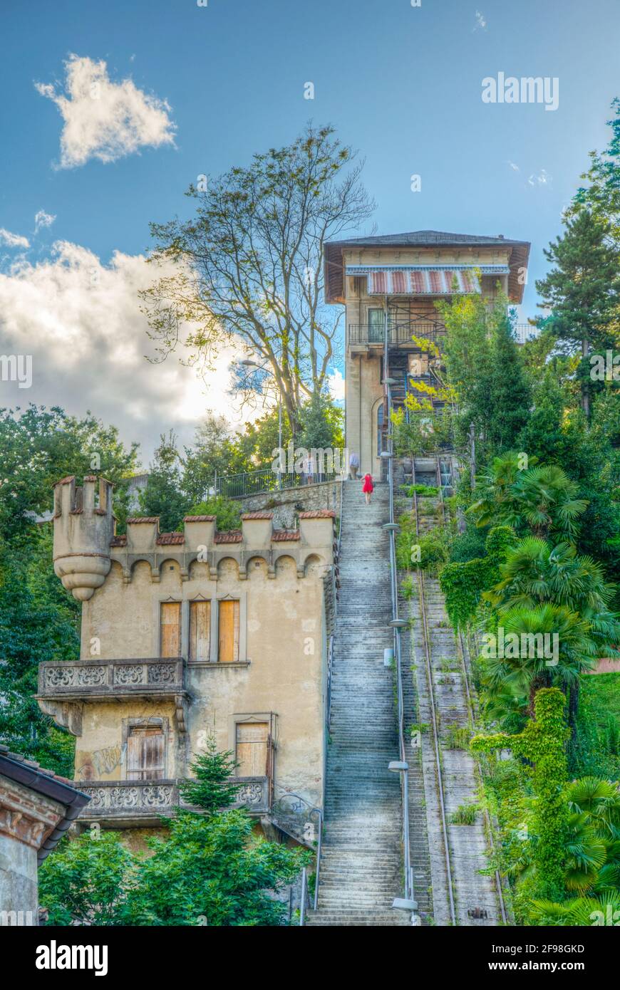 Funicular in Swiss city Lugano Stock Photo - Alamy
