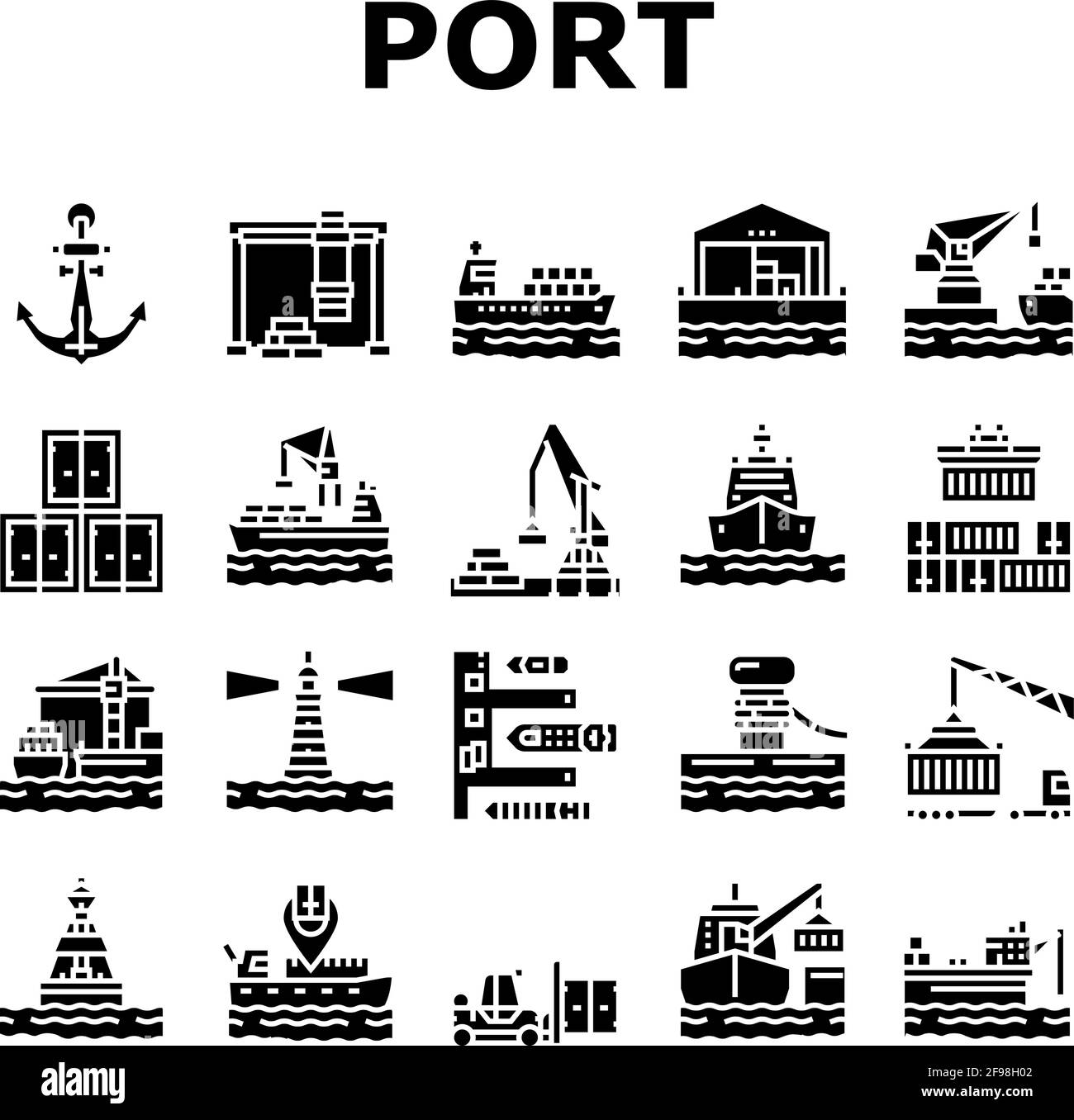 Container ship loading boxes at port Black and White Stock Photos ...