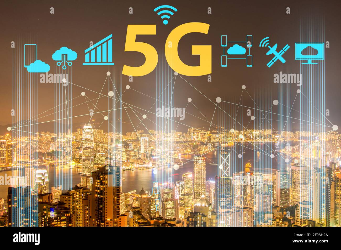 Concept of 5g networks in the large cities Stock Photo - Alamy