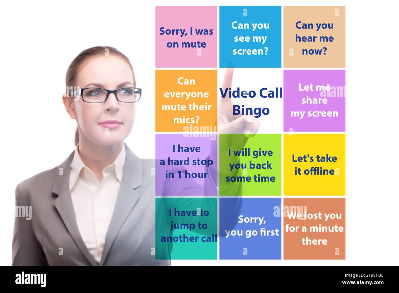 Funny concept with the video call bingo Stock Photo - Alamy