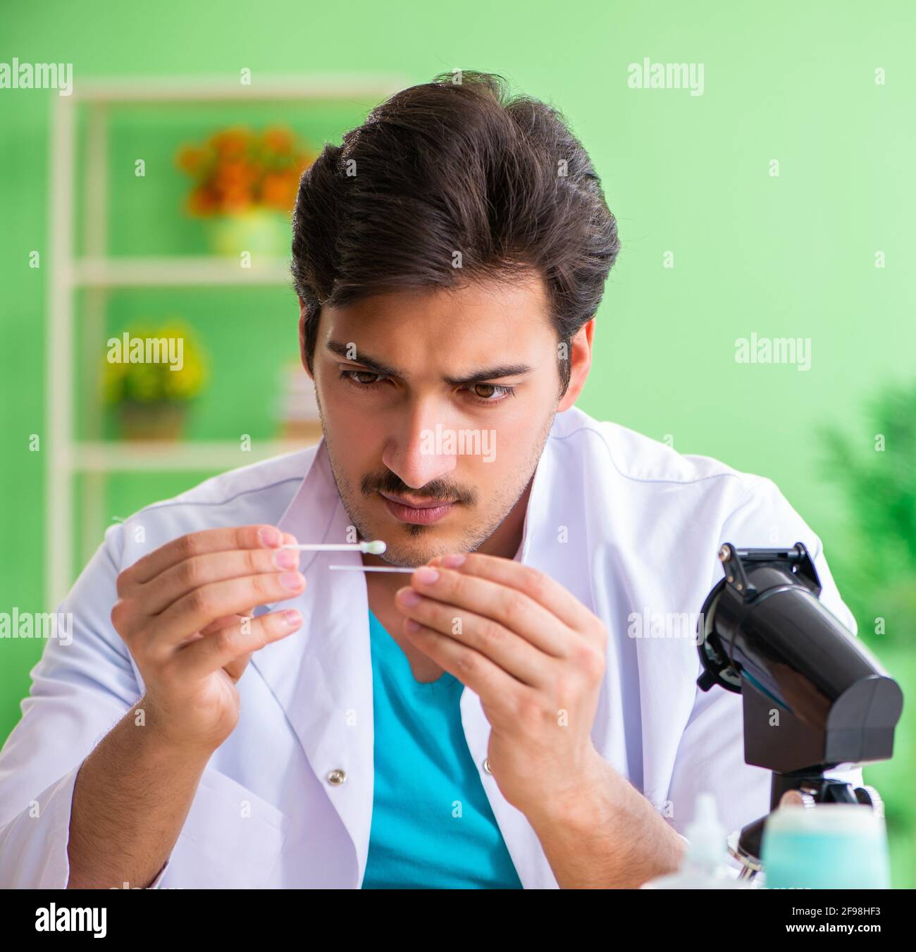 The chemist testing soap in the lab Stock Photo - Alamy