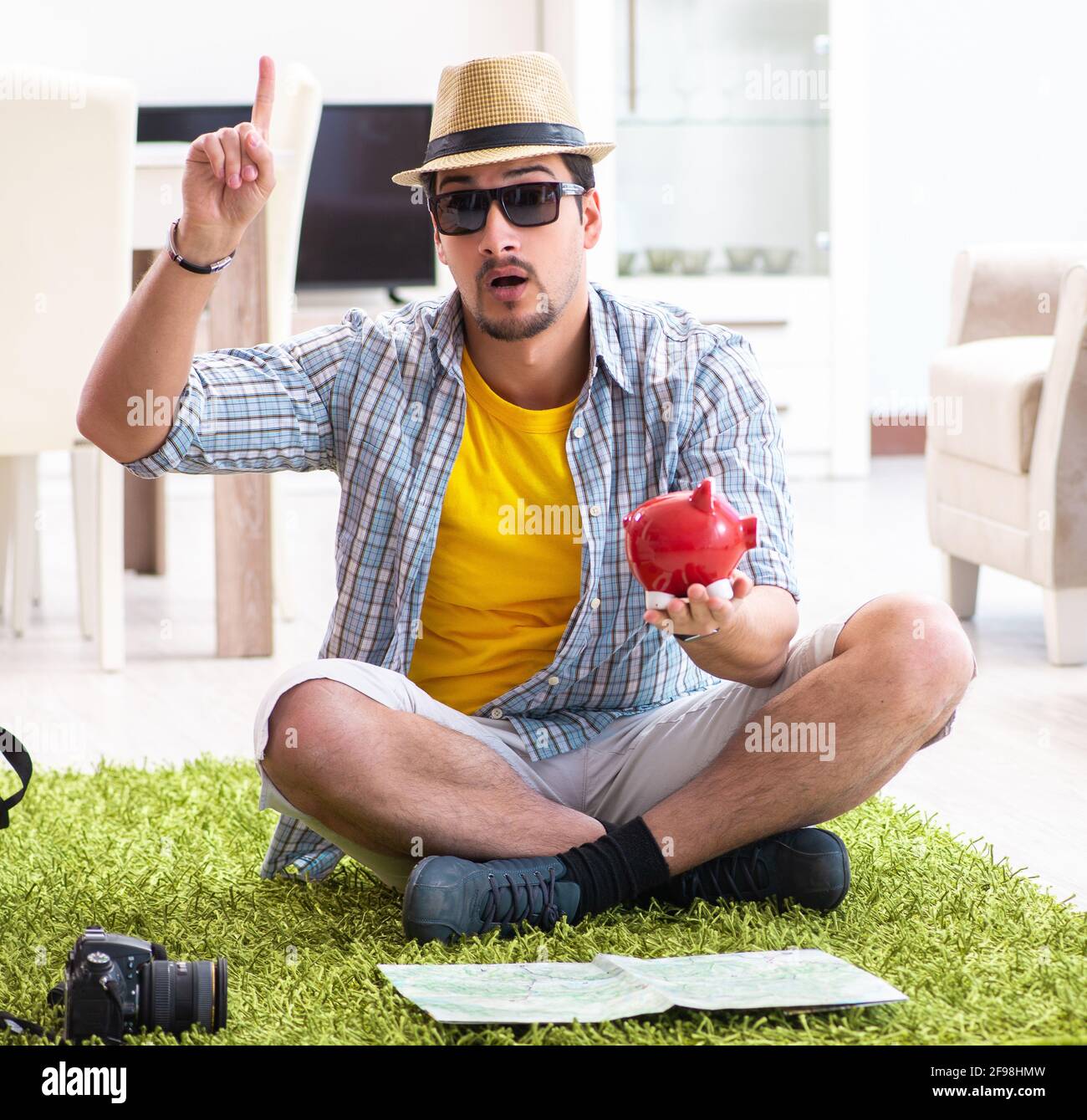 The man planning his travel with map Stock Photo - Alamy