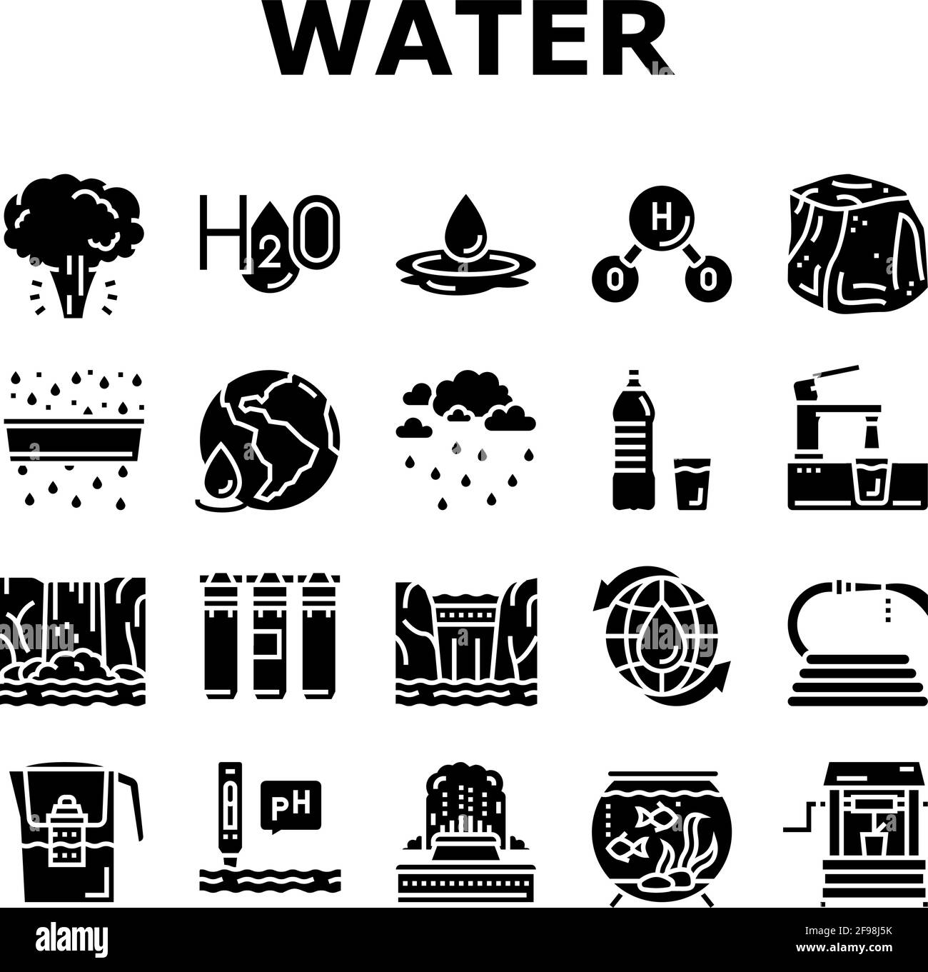 Water Purification Collection Icons Set Vector Stock Vector Image & Art ...