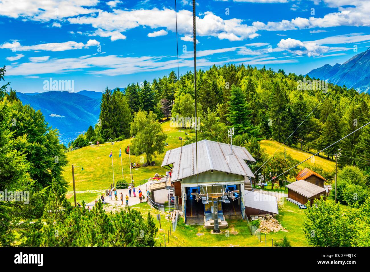 Cable car leading to Cardada mountain in Switzerland Stock Photo - Alamy
