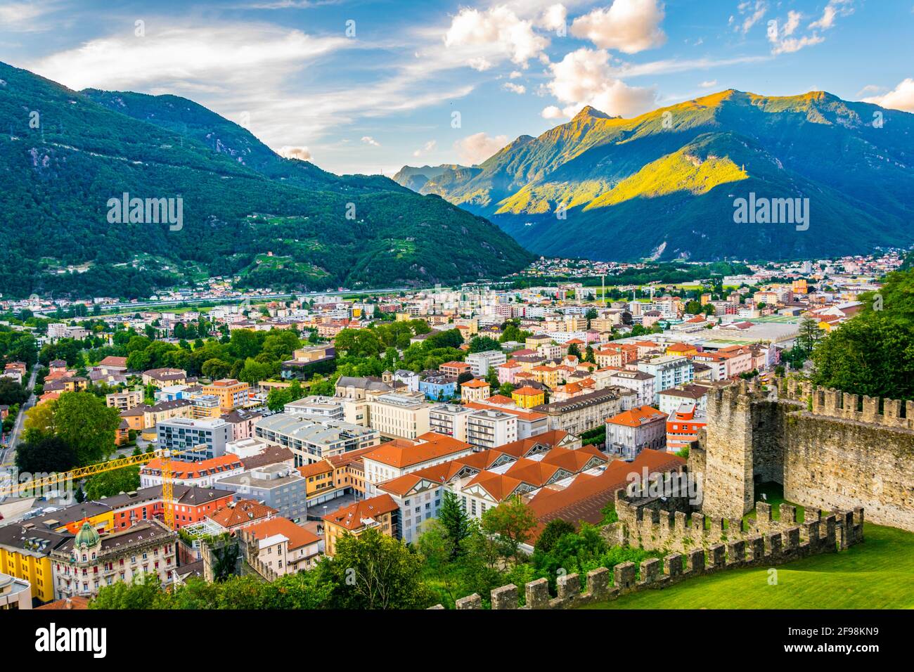 Aerial view of Bellinzona, Switzerland Stock Photo - Alamy