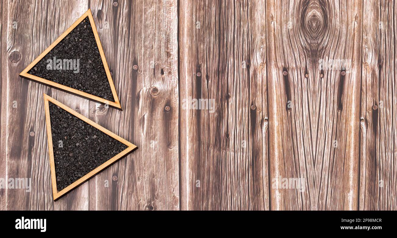 Activated charcoal in triangular bowls, to purify the water Stock Photo ...