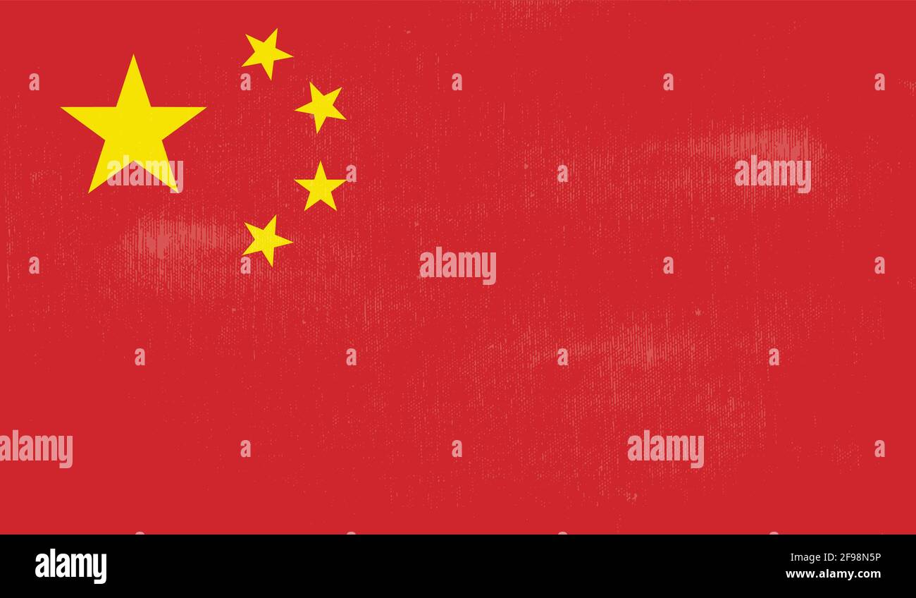 Grunge China flag textured background. Vector illustration Stock Vector ...