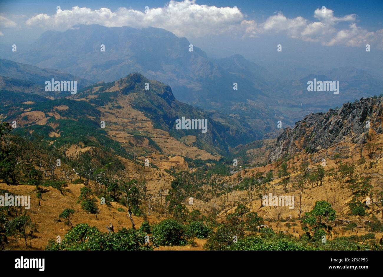 Highland views from the summit track to Mt Ramelau, East Timor (Timor ...