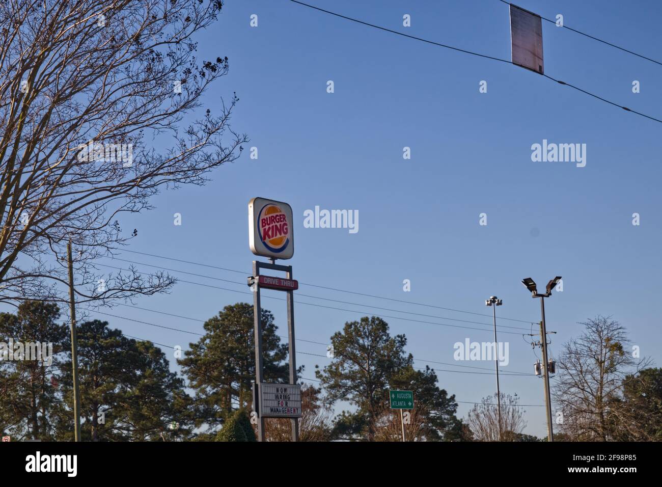 Highway fast food exit sign hi-res stock photography and images - Alamy