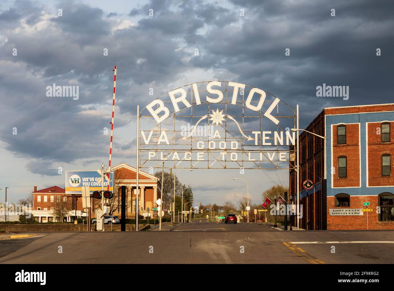Bristol Tennessee Virginia Sign Slogan Bristol VA/TN Sign Poster By