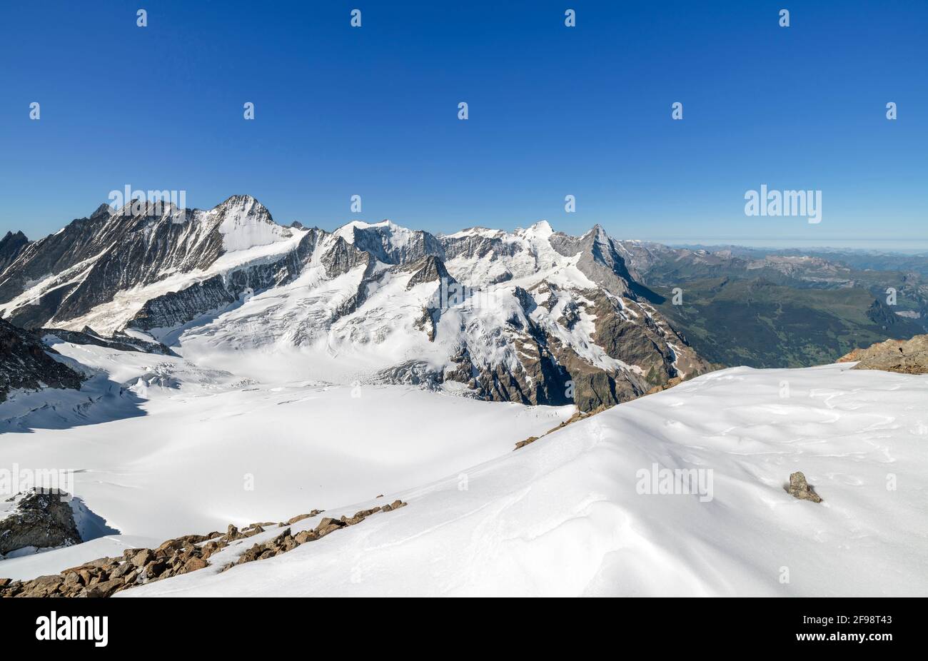 Glaciated high mountains with schreckhorn hi-res stock photography and ...