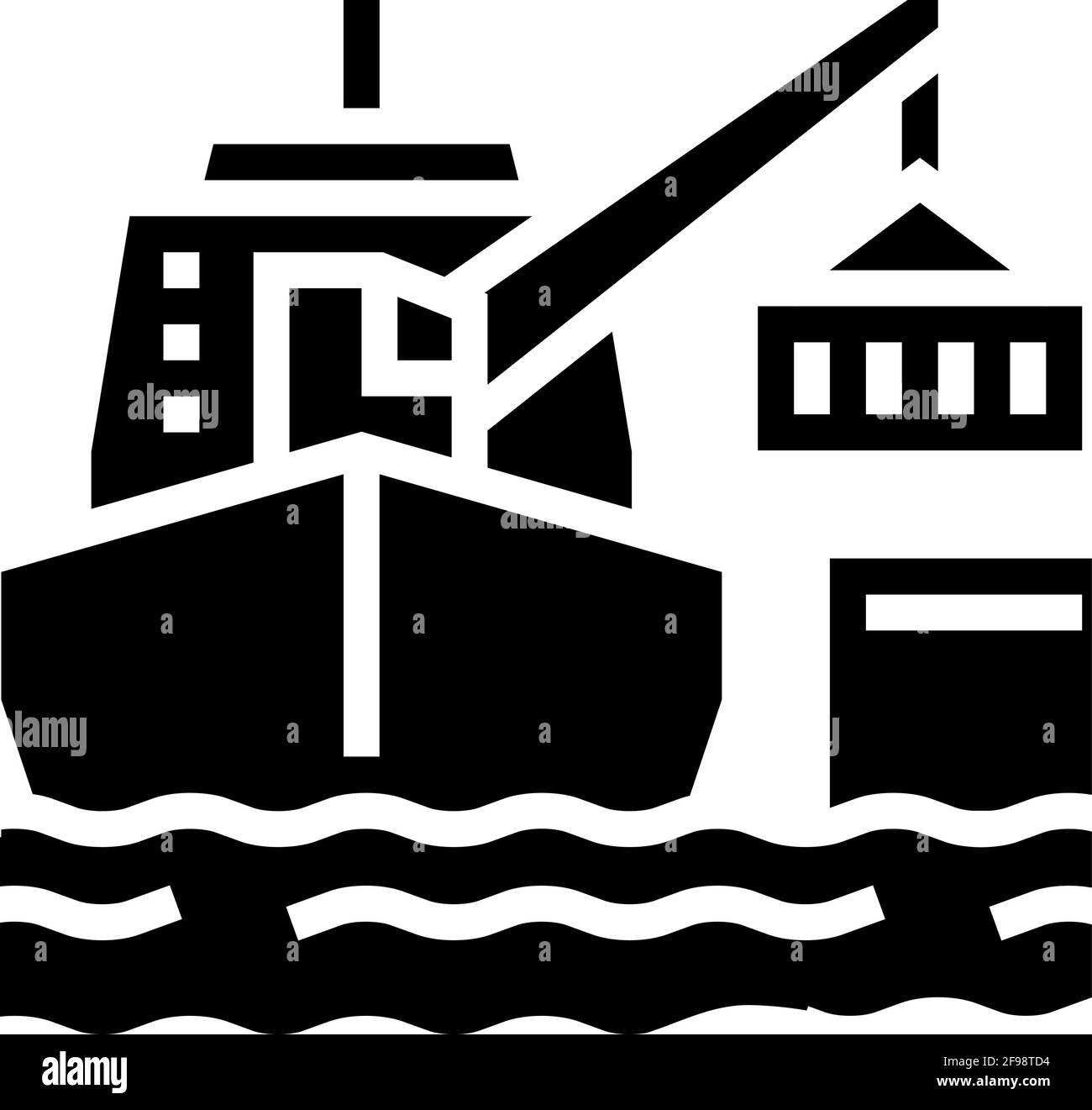 ship crane glyph icon vector illustration Stock Vector Image & Art - Alamy