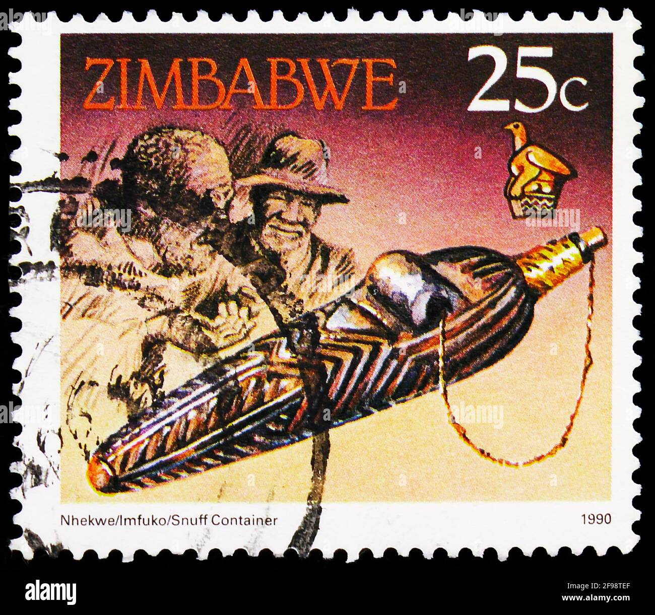 MOSCOW, RUSSIA - NOVEMBER 4, 2019: Postage stamp printed in Zimbabwe ...