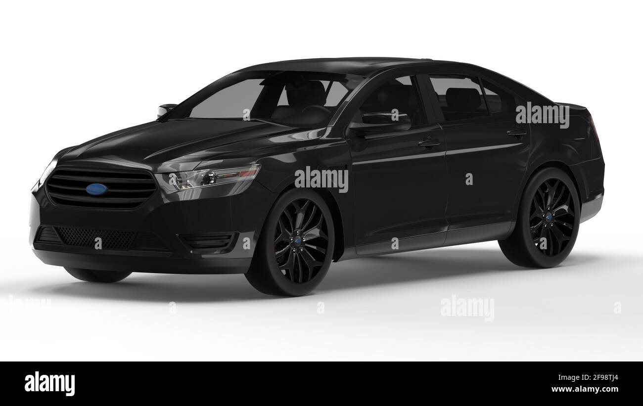 3D rendering of a modern sedan car isolated on a white background Stock ...
