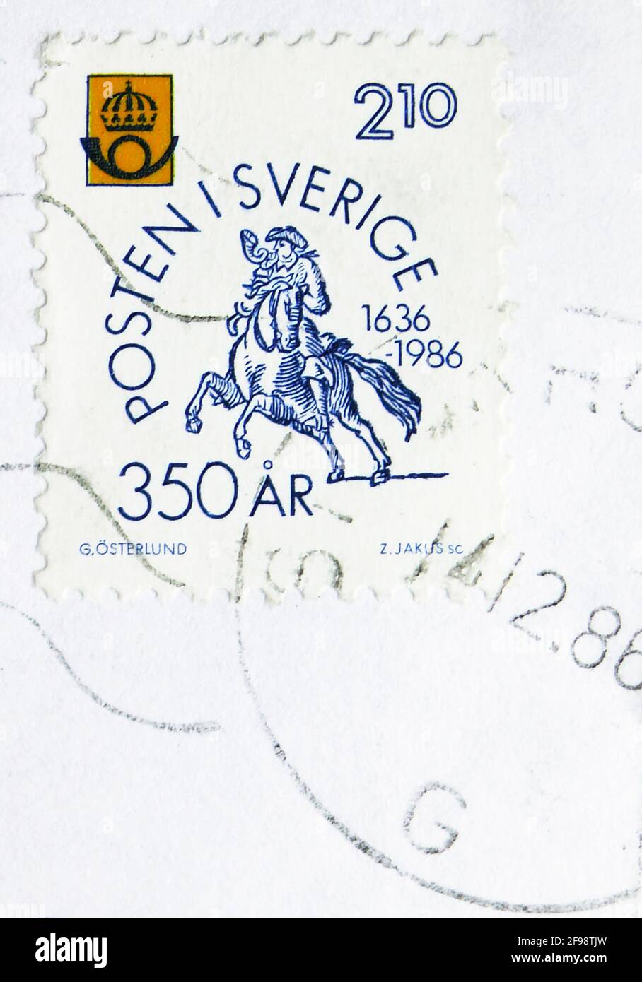 MOSCOW, RUSSIA - NOVEMBER 4, 2019: Postage stamp printed in Sweden ...