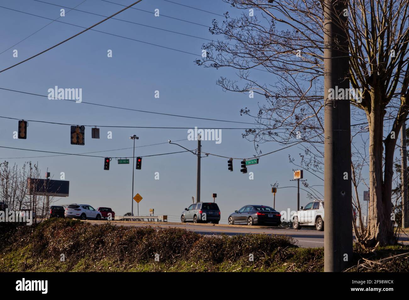 Columbia County, Ga USA - 02 24 21: Traffic on Belair at the interstate ...