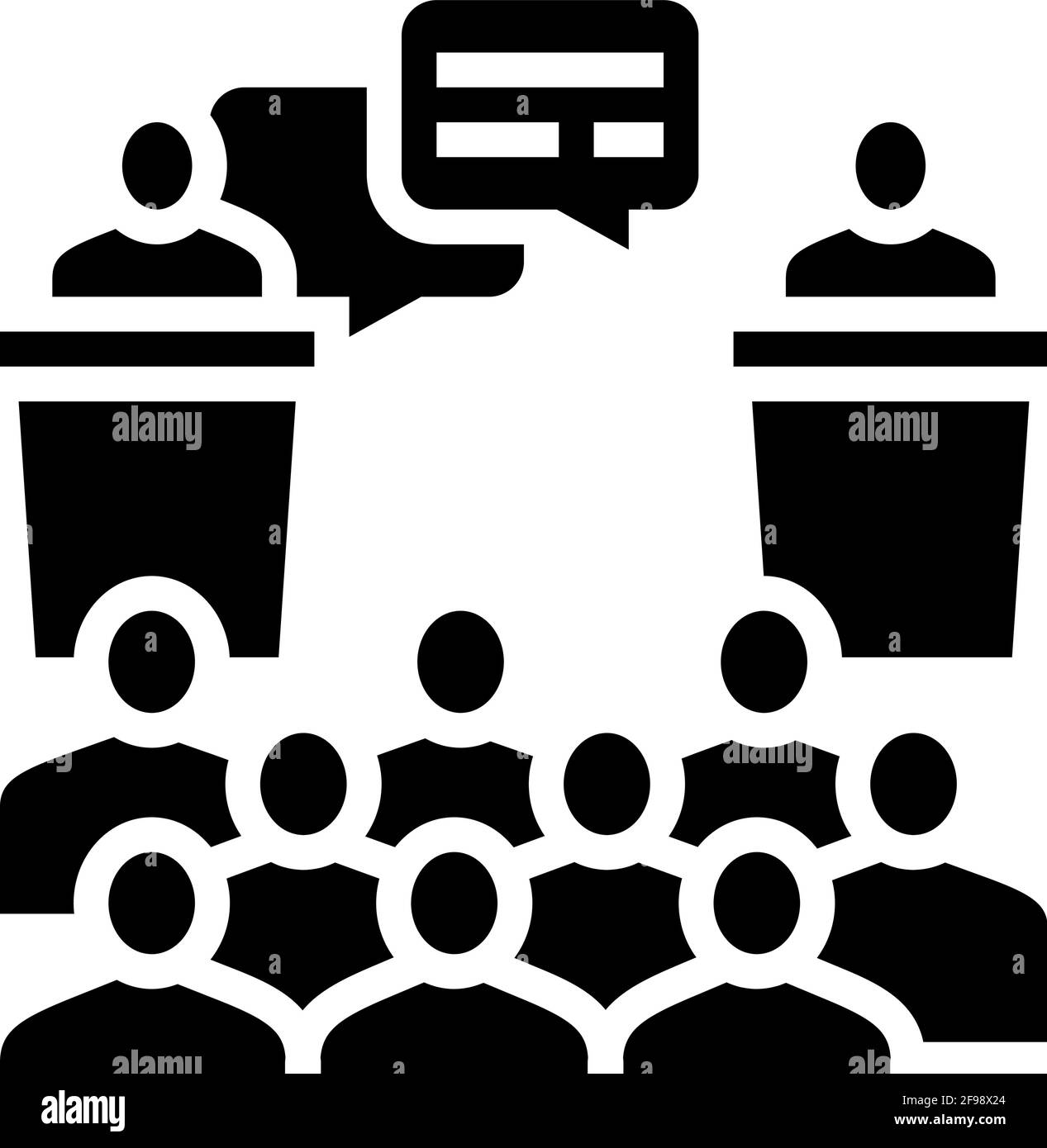 debate on forum glyph icon vector illustration Stock Vector Image & Art ...