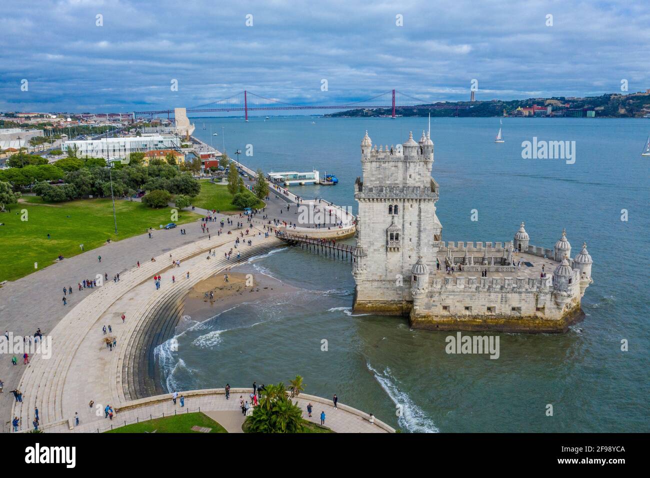 Aerial belem tower view in hi-res stock photography and images - Alamy
