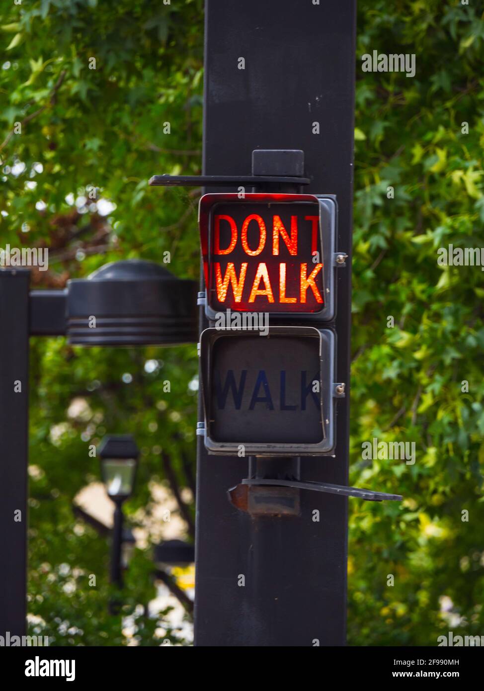 Walk - Dont Walk old traffic lights in Tulsa Downtown - USA 2017 Stock ...