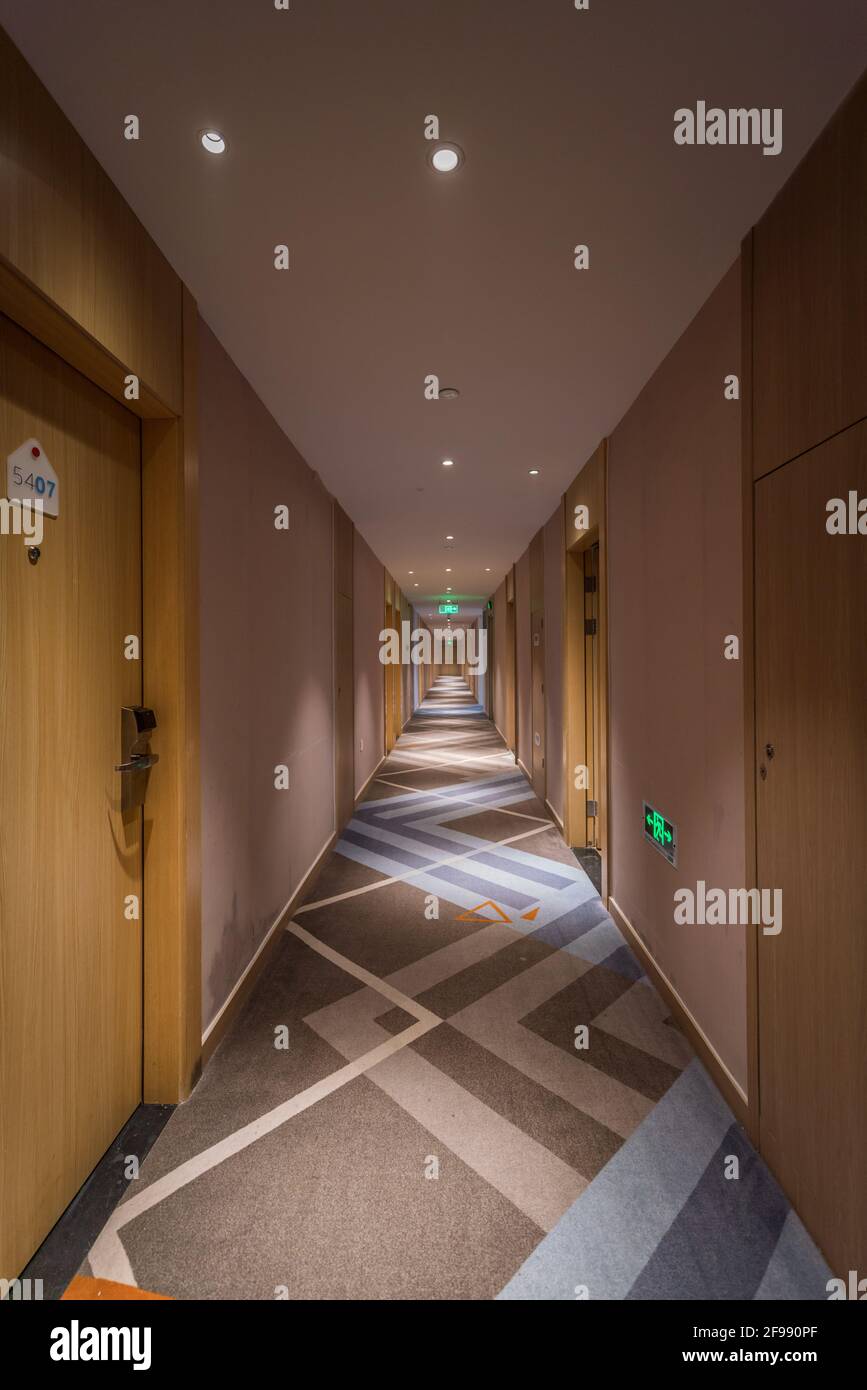 Modern luxury hotel interior corridor Stock Photo - Alamy